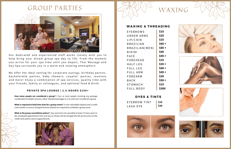 Services - Thai Massage and Day Spa